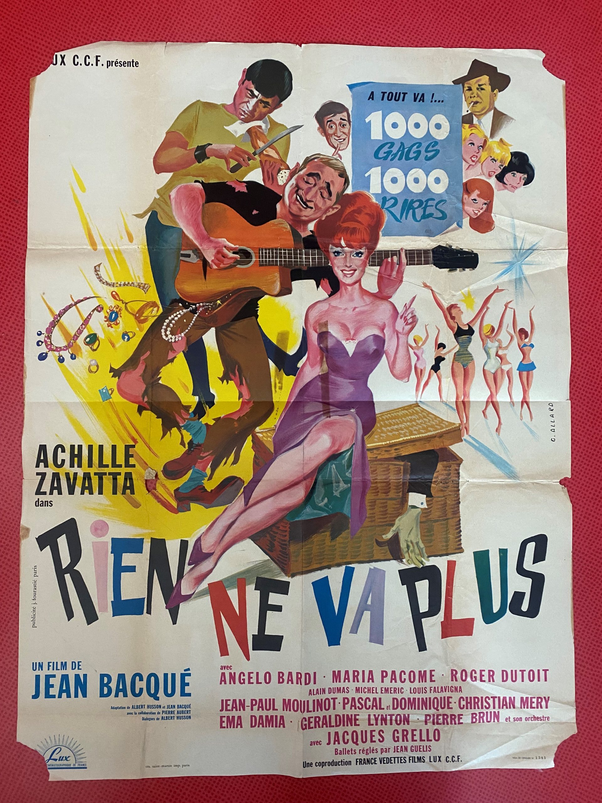 Affiche du film Rien ne va plus, 1964 abimée - Cinéma Paradisio Affiches