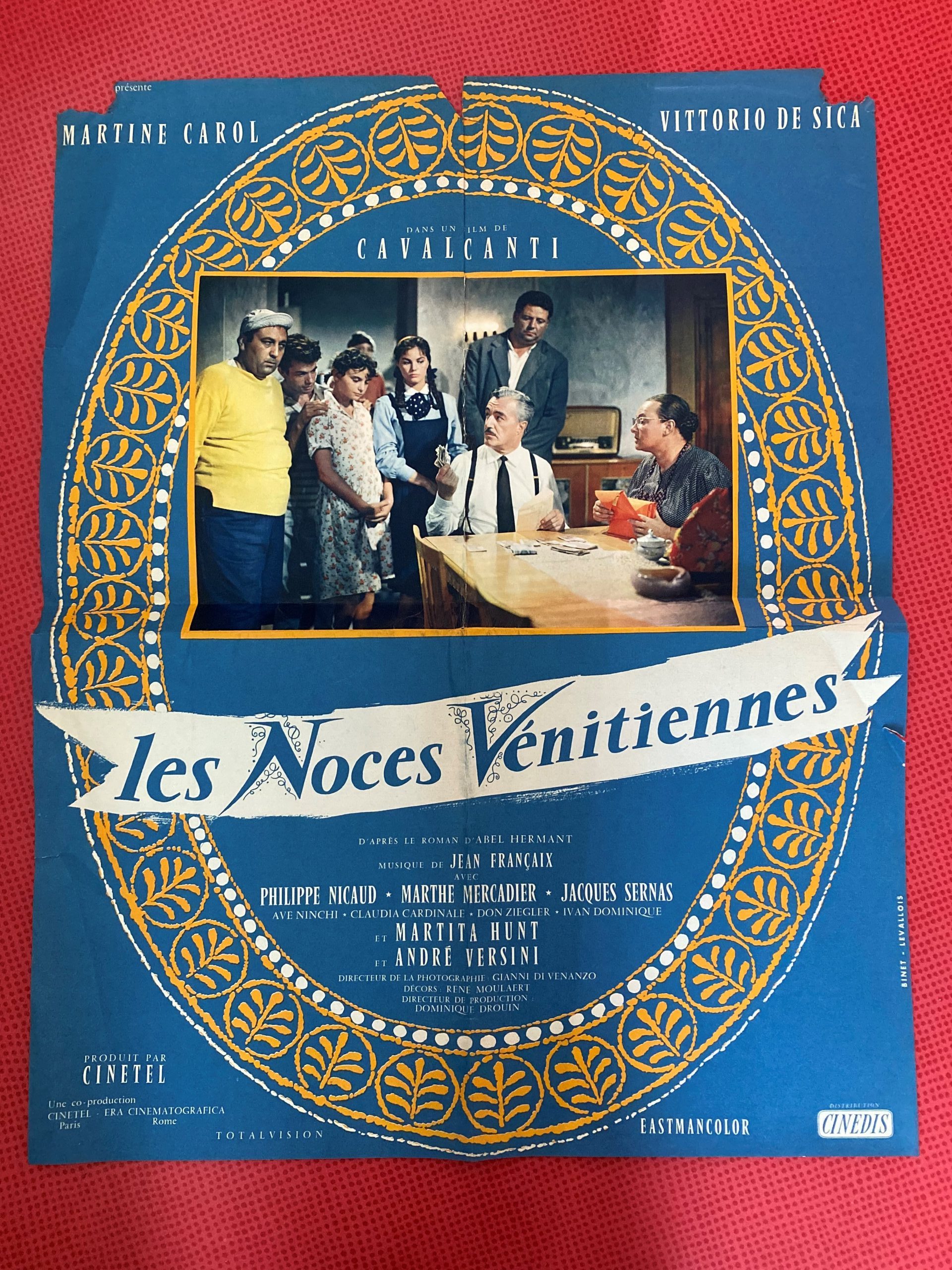 Affiche rétro du film Les noces vénitiennes, 1959 40* 60 cm abimée