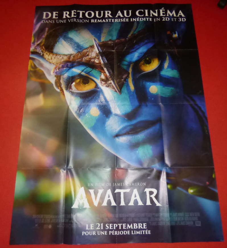 Affiche de cinéma du film "Avatar" (Reprise) 120x160 cm
